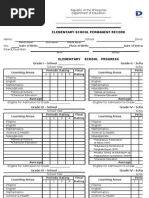 Deped Form 138-E Report Card Grades 4 To 6 Blank | PDF