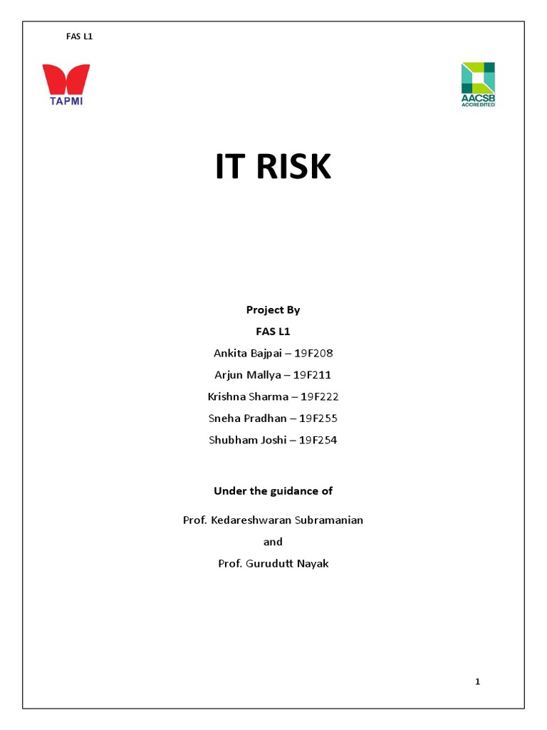 It Risk: Project by Fas L1 | PDF | Computer Security | Security