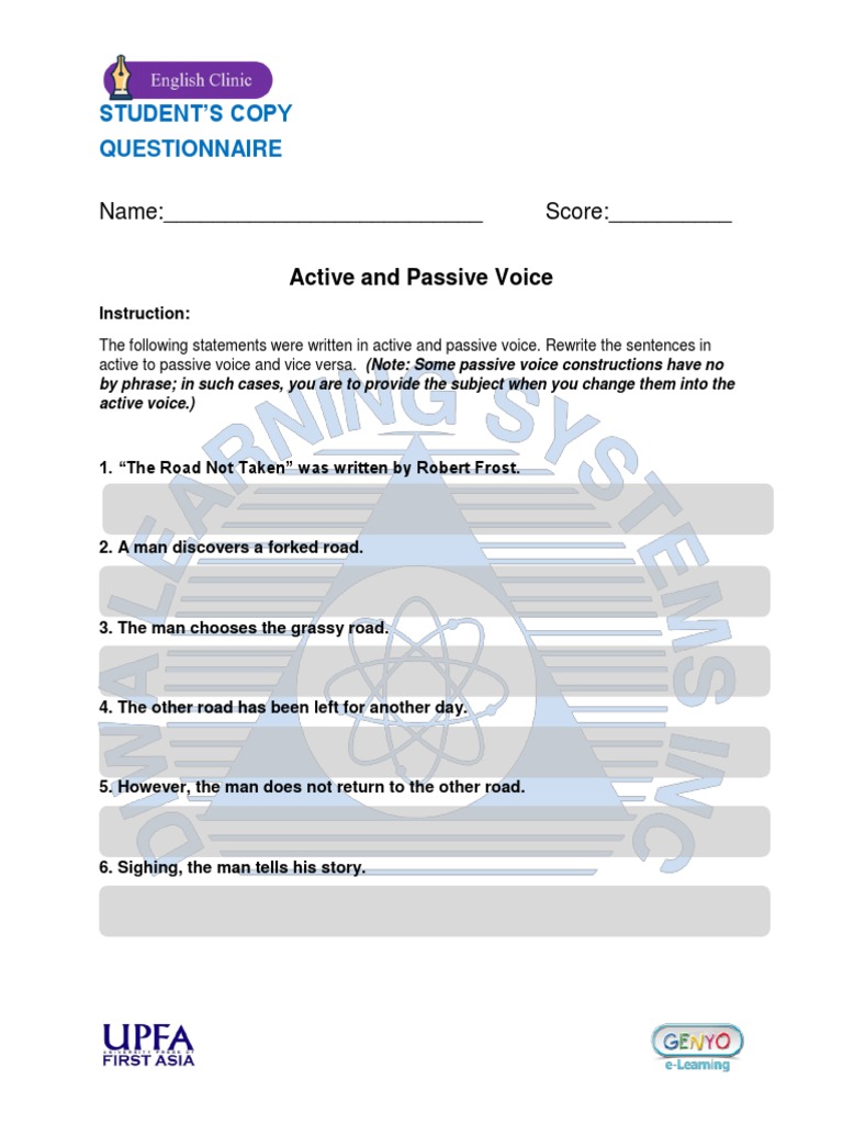 Eng9 - U4 - L2 - Quiz1 - Active and Passive Voice - SC | PDF