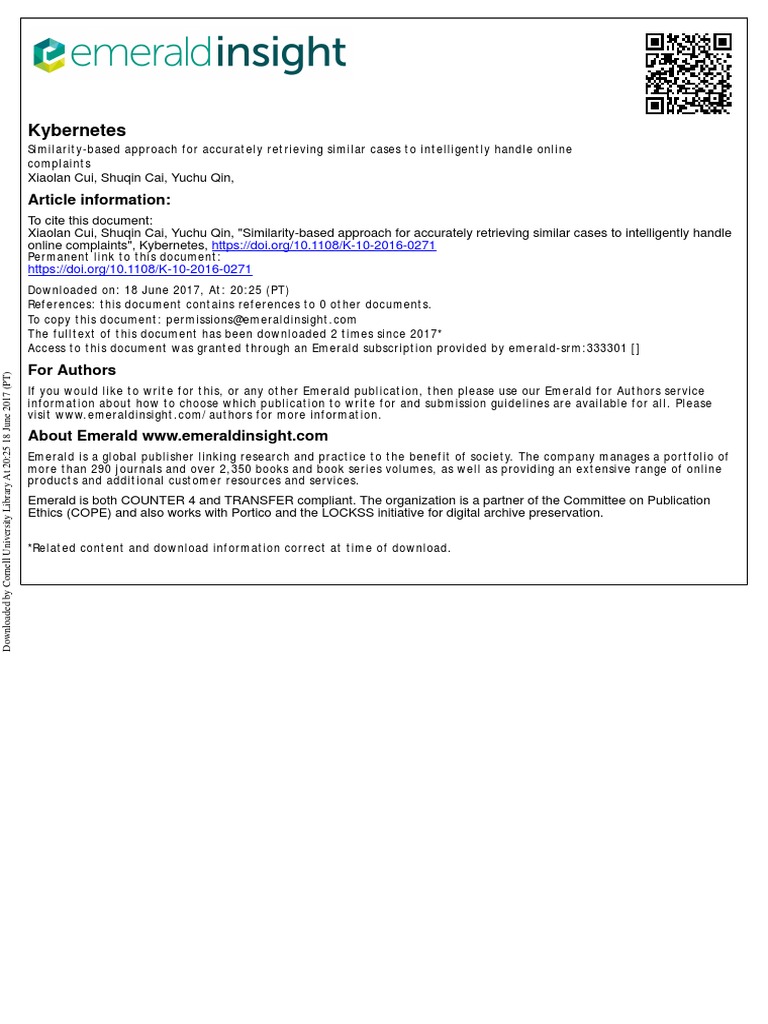 Kybernetes: Article Information | PDF | Semantics | Accuracy And Precision