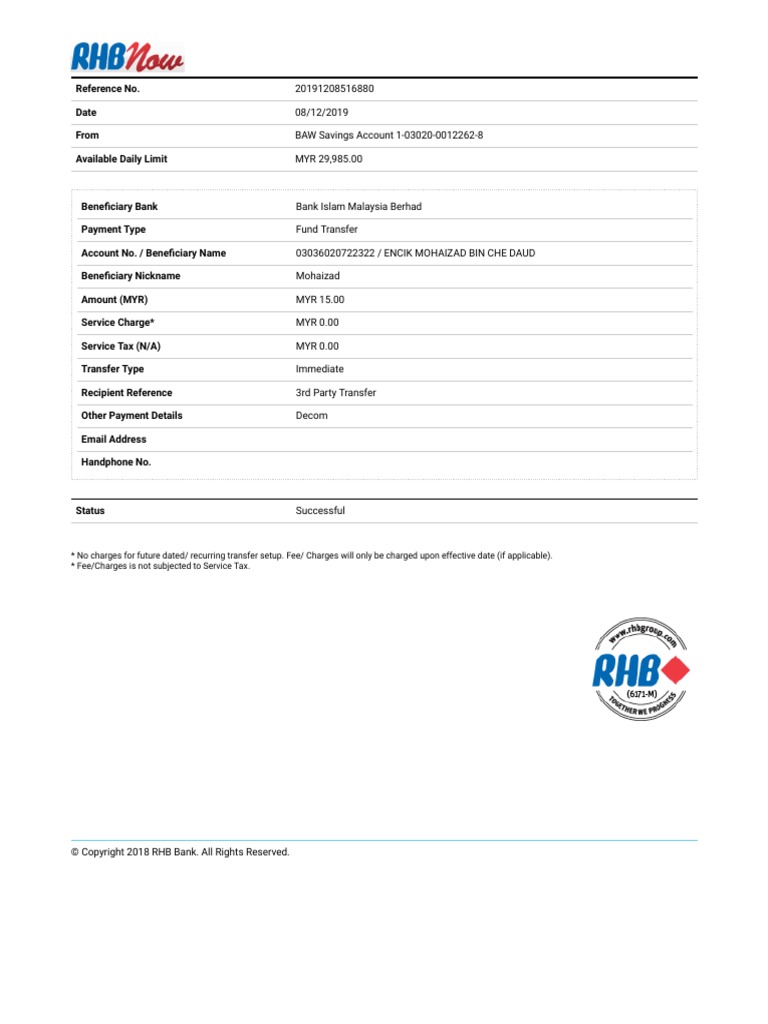 RHB Internet Banking | PDF