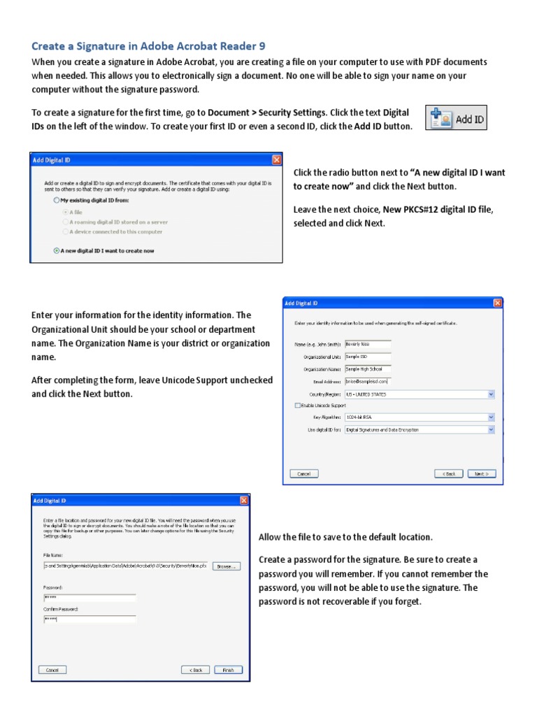 Create a Signature in Acrobat Reader 9 | PDF | Career & Growth