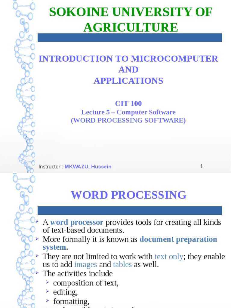 Introduction To Microcomputer AND Applications: Lecture 5 - Computer ...