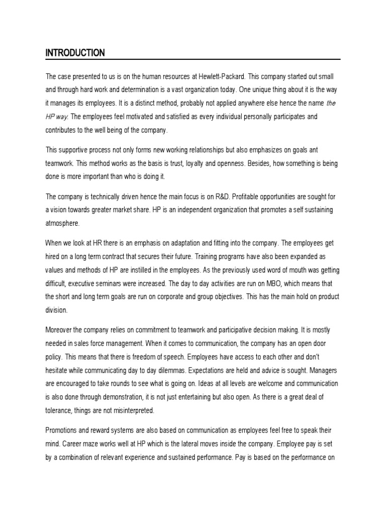 The HP Way | PDF | Leadership | Hewlett Packard