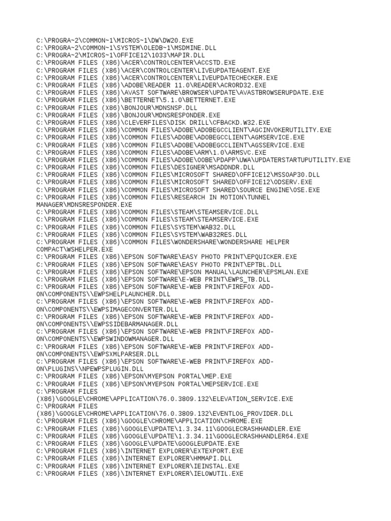 Windows program files and registry entries | PDF | Microsoft Windows ...