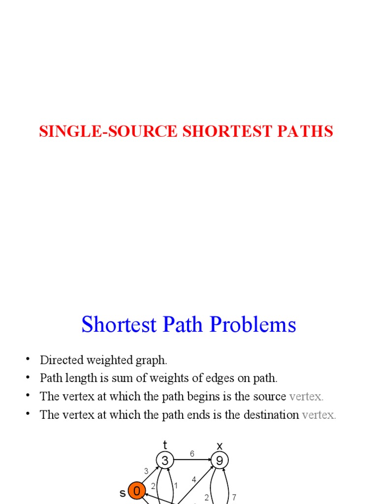 Single Source Shortest Path Unit-3 | PDF | Algorithms And Data ...