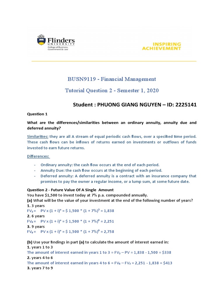 Financial Management: Annuities & Investments | PDF | Interest ...