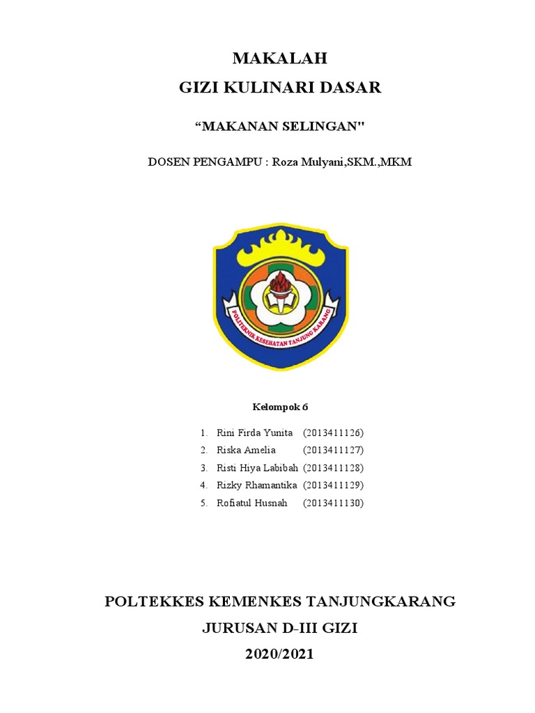 Makanan Selingan: Pengertian dan Manfaat | PDF | Memasak, Makanan ...