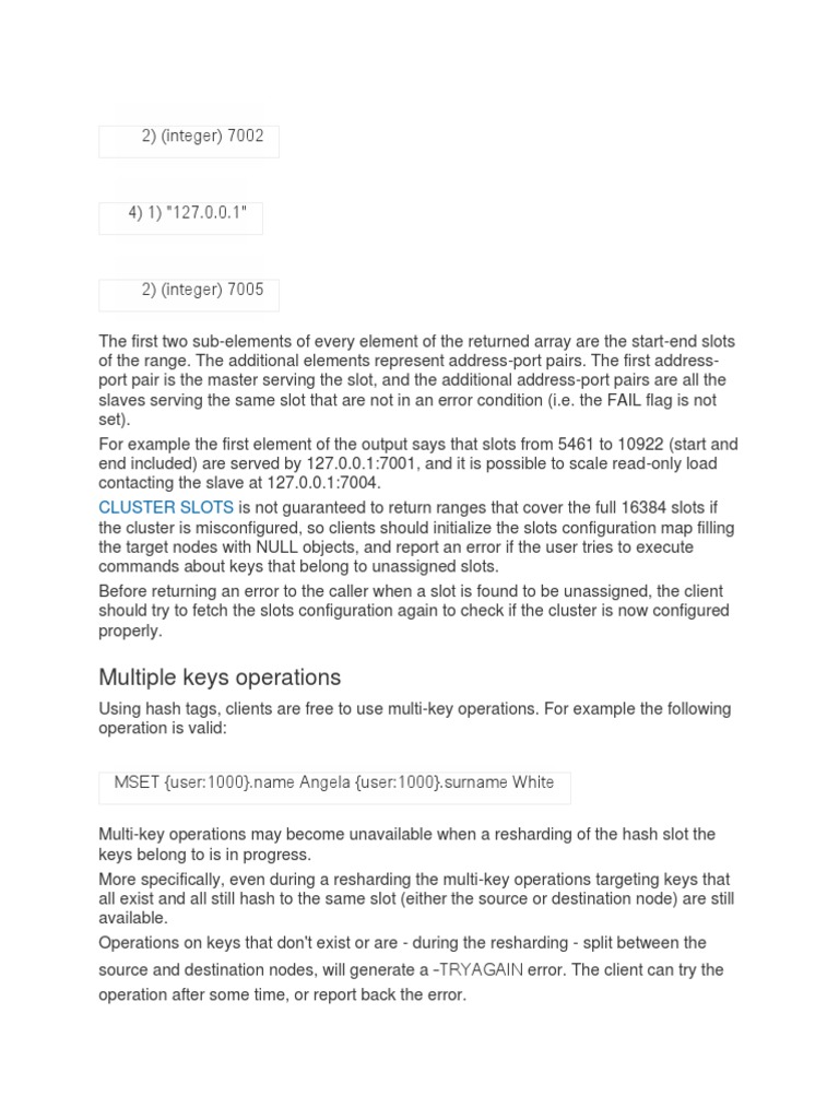 Redis Cluster Specification-18 | PDF