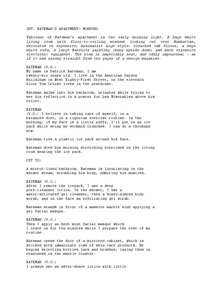 A Day in the Life of Patrick Bateman | PDF