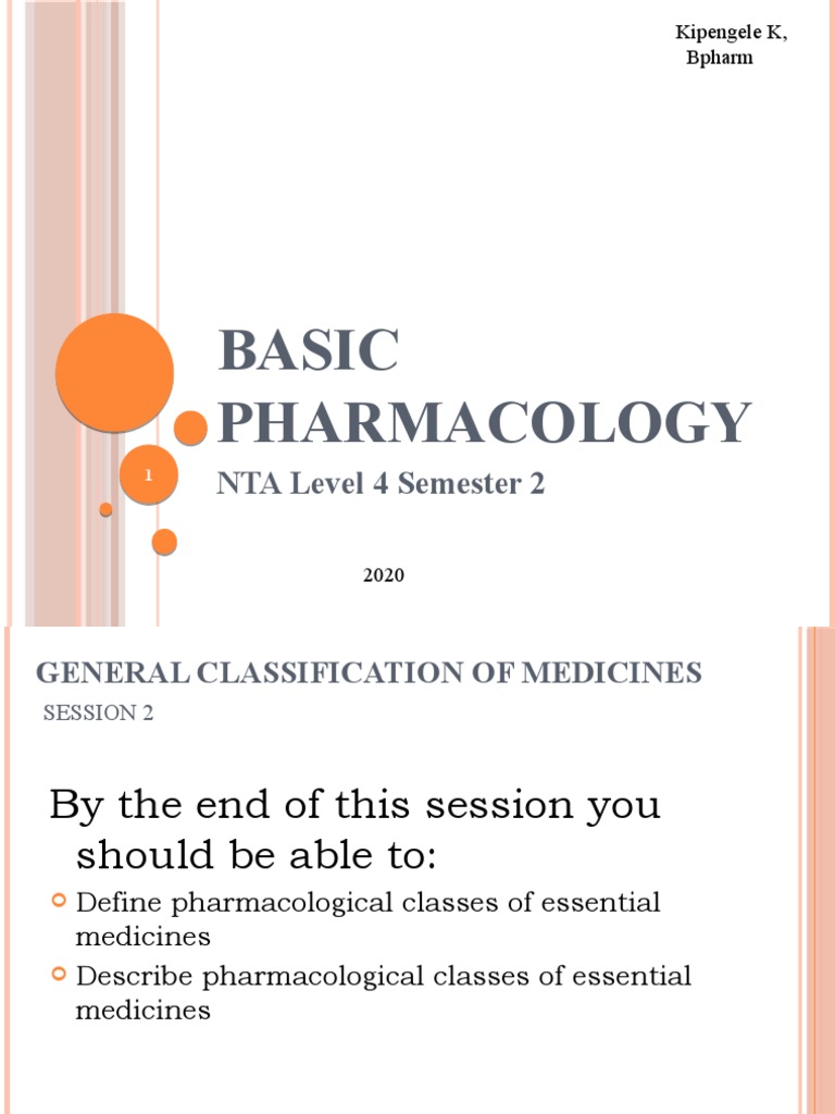 NTA Level 4 Basic Pharmacology Notes | PDF | Drugs | Pharmacology