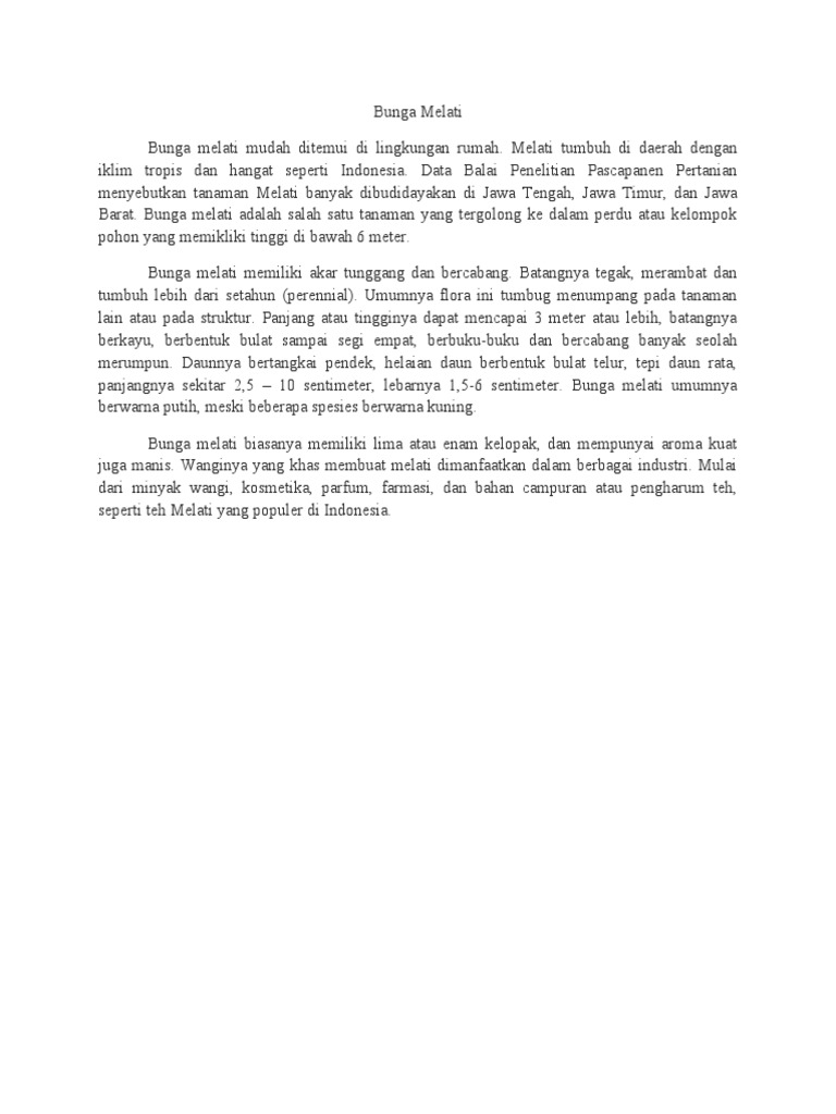 Contoh Teks LHO Bunga Melati | PDF