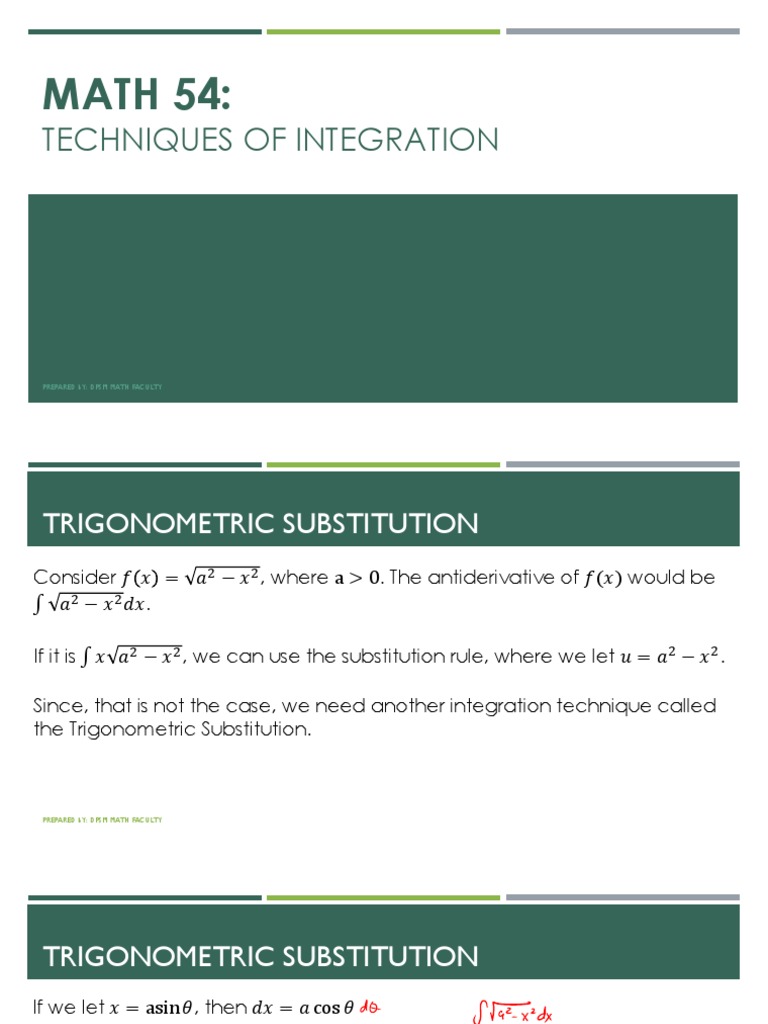 4.3 Integration Techniques | PDF | Trigonometric Functions | Sine