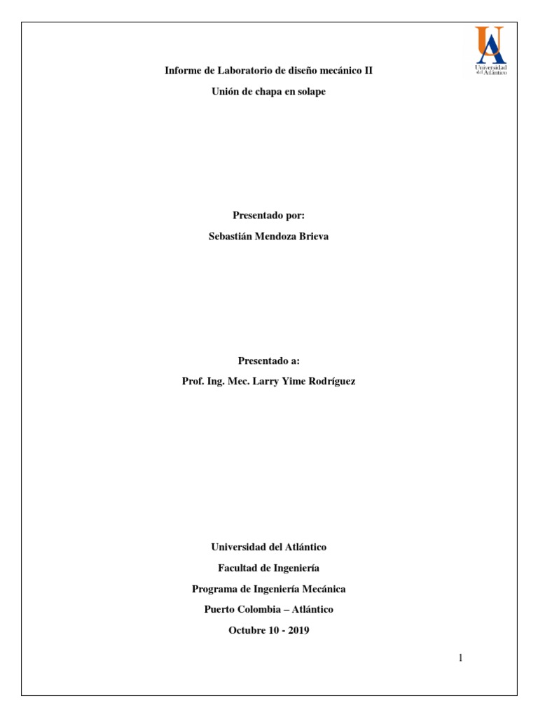 Informe 4 Soldadura (Union de Chapa Por Solape) | PDF | Soldadura ...