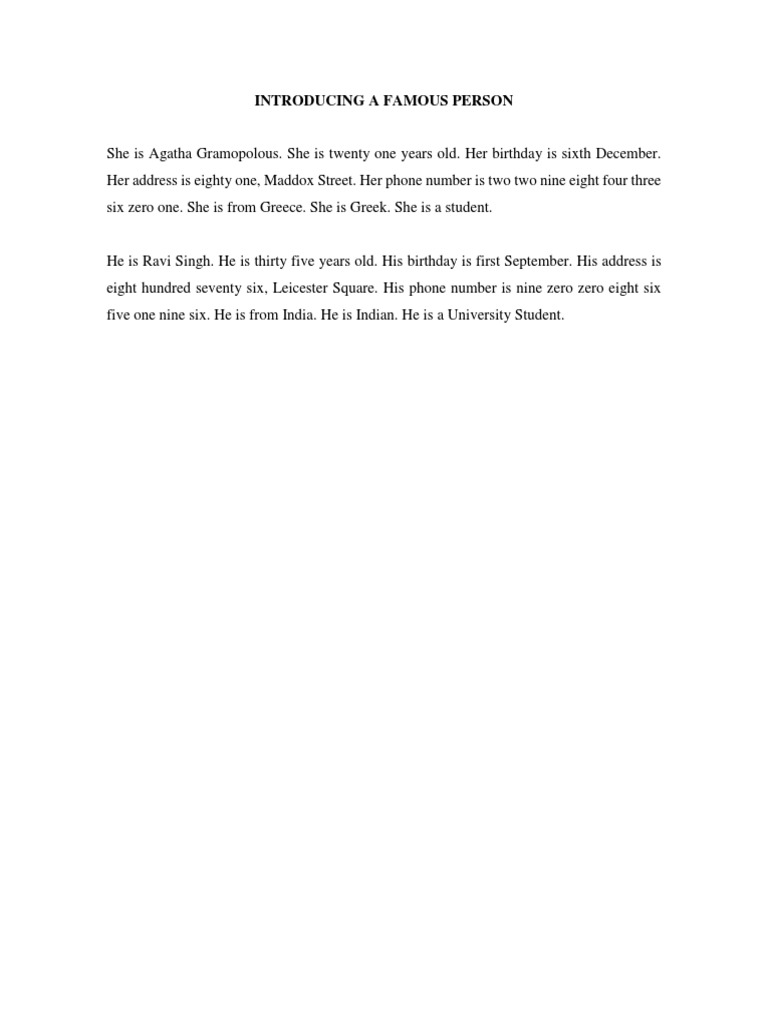 Introducing A Famous Person PDF | PDF | Social Science | Art