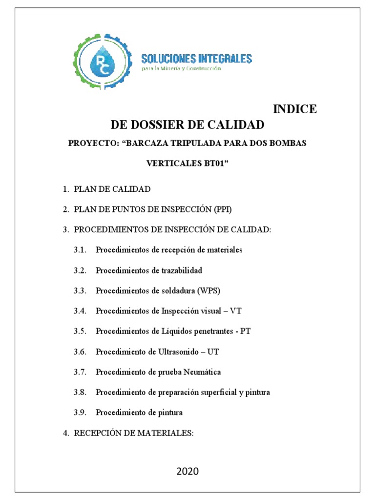 Indice de Dossier de Calidad - Antamina | PDF | Calefacción eléctrica | Ingeniería mecánica