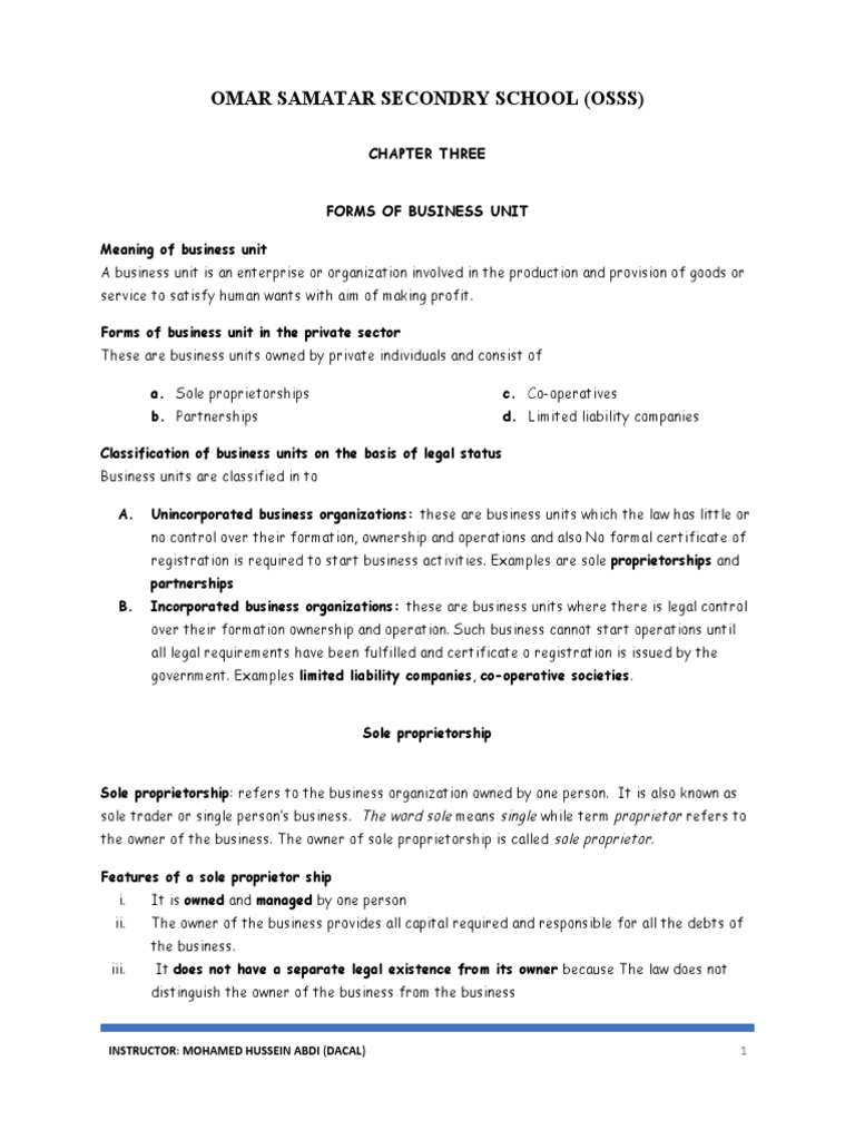 Chapter Three Forms 333 | PDF | Sole Proprietorship | Economies