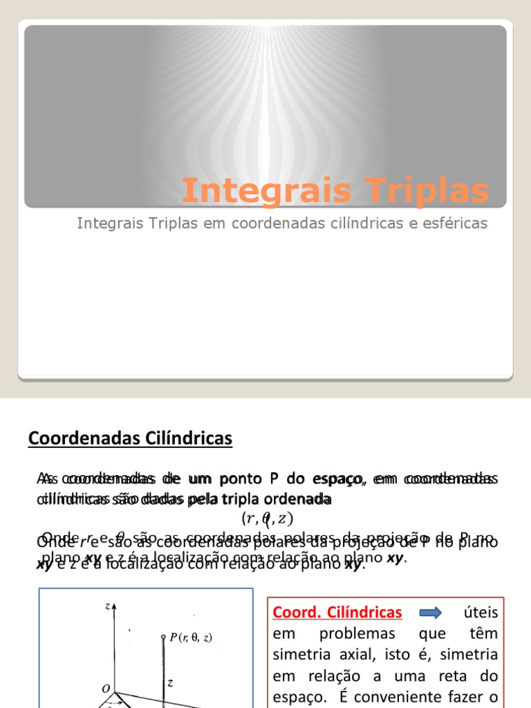 Integrais Triplas e Coordenadas | PDF | Sistema de coordenada ...