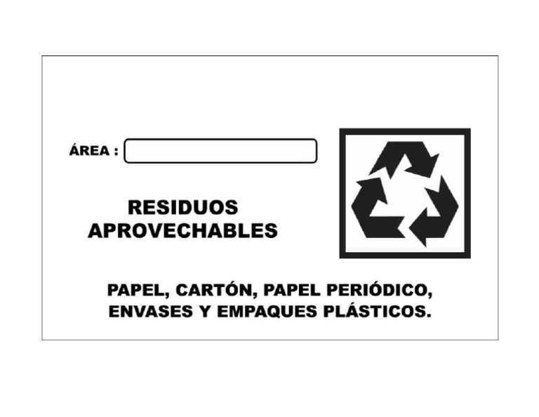 Rótulo Segregación Residuos Reciclables | PDF