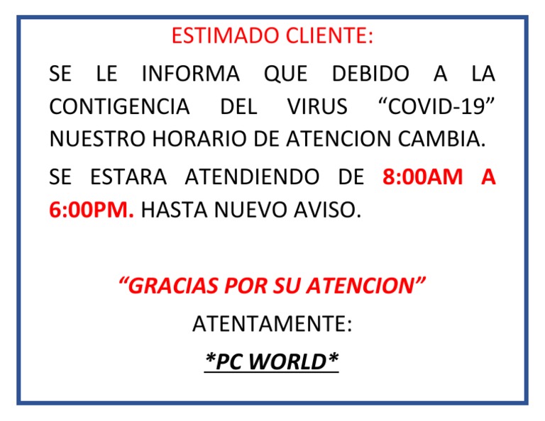 Estimado Cliente | PDF