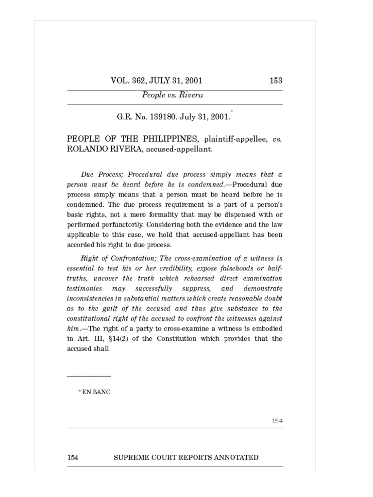 People v. Rivera | PDF | Witness | Confrontation Clause