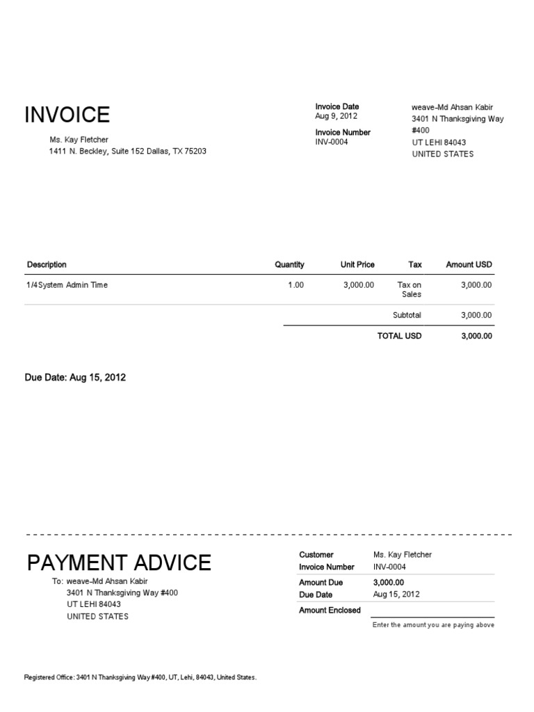 Payment Advice for Invoice INV-0004 | PDF