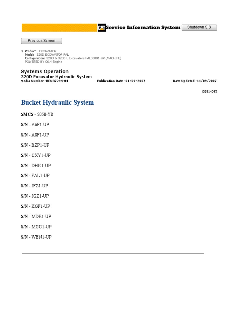 Bucket Hydraulic System | PDF | Valve | Pump