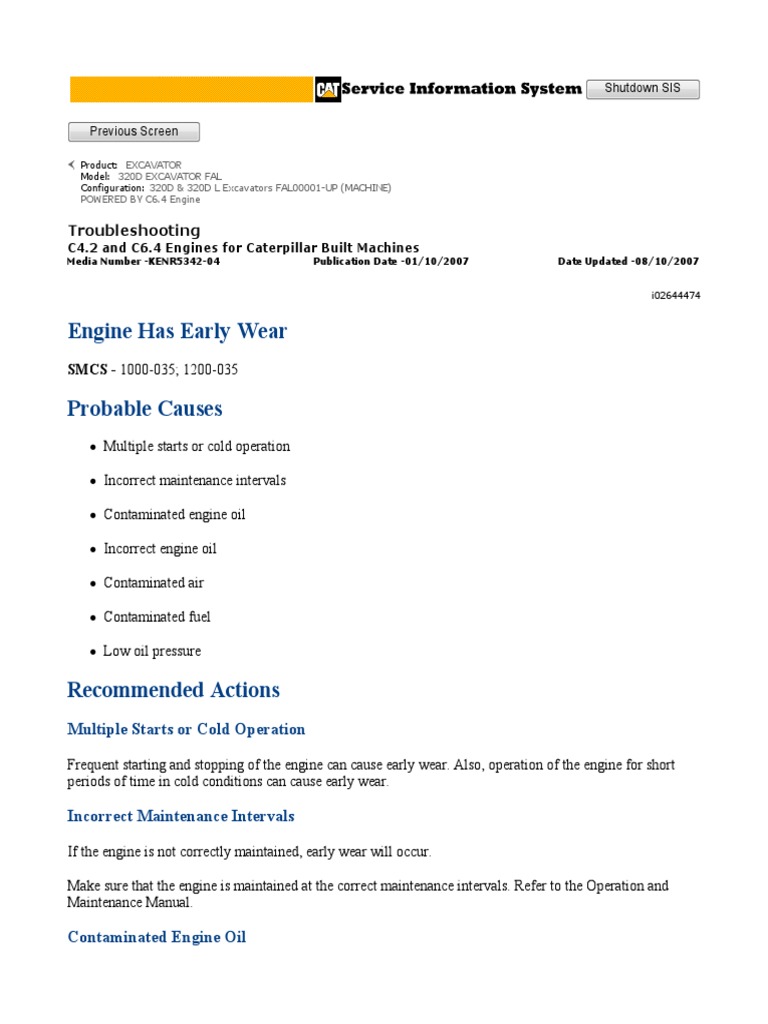 Engine Has Early Wear | PDF | Motor Oil | Wear