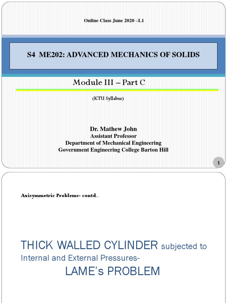 Thick Walled Cylinder Analysis | PDF | Technology & Engineering