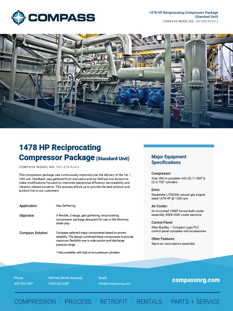 1478 HP Reciprocating Compressor Package Standard Unit | PDF | Internal ...