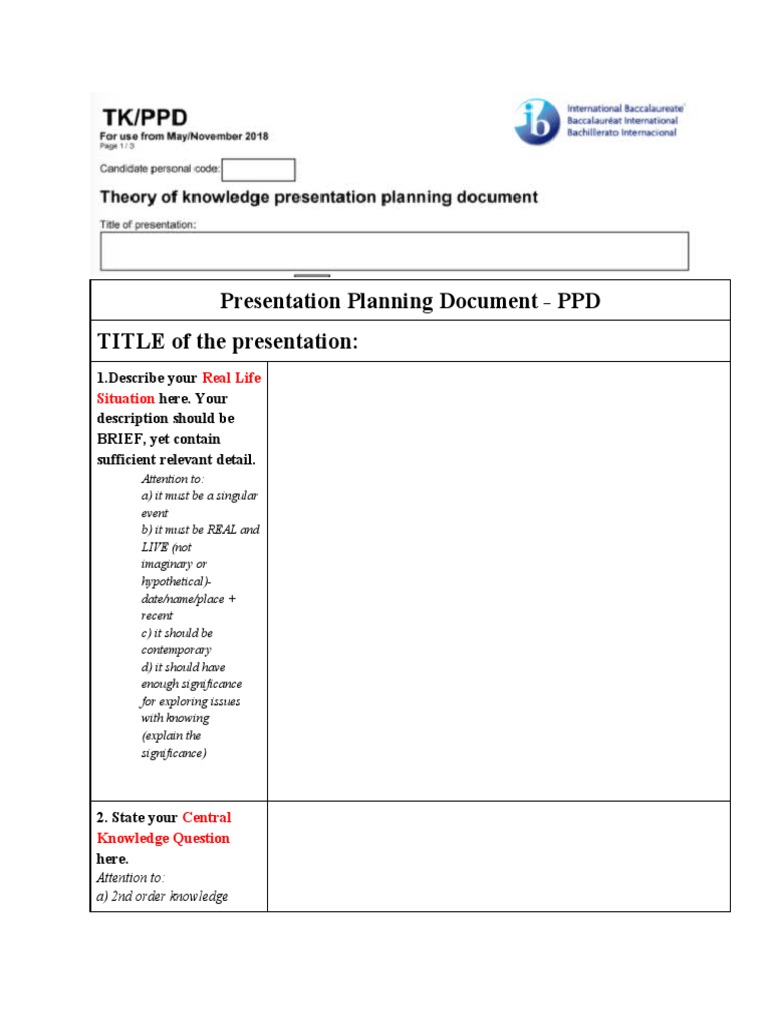 Presentation Planning Document-PPD | PDF