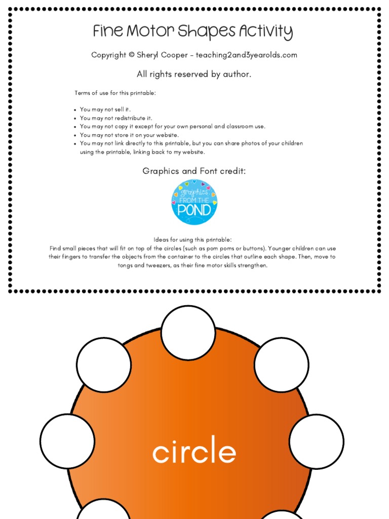 Fine Motor Shapes Activity Printable | PDF