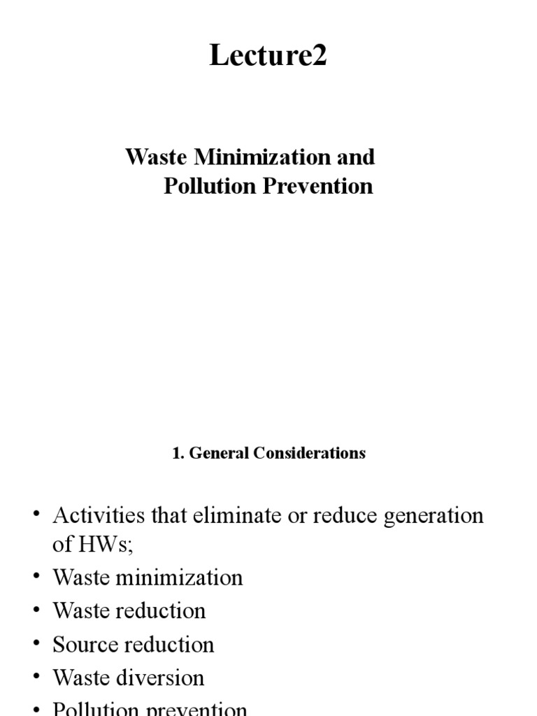 Waste Minimization & Pollution Prevention Guide | PDF | Waste ...