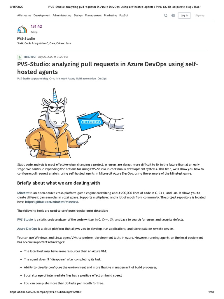 PVS-Studio - Analyzing Pull Requests in Azure DevOps Using Self-Hosted Agents - PVS-Studio ...