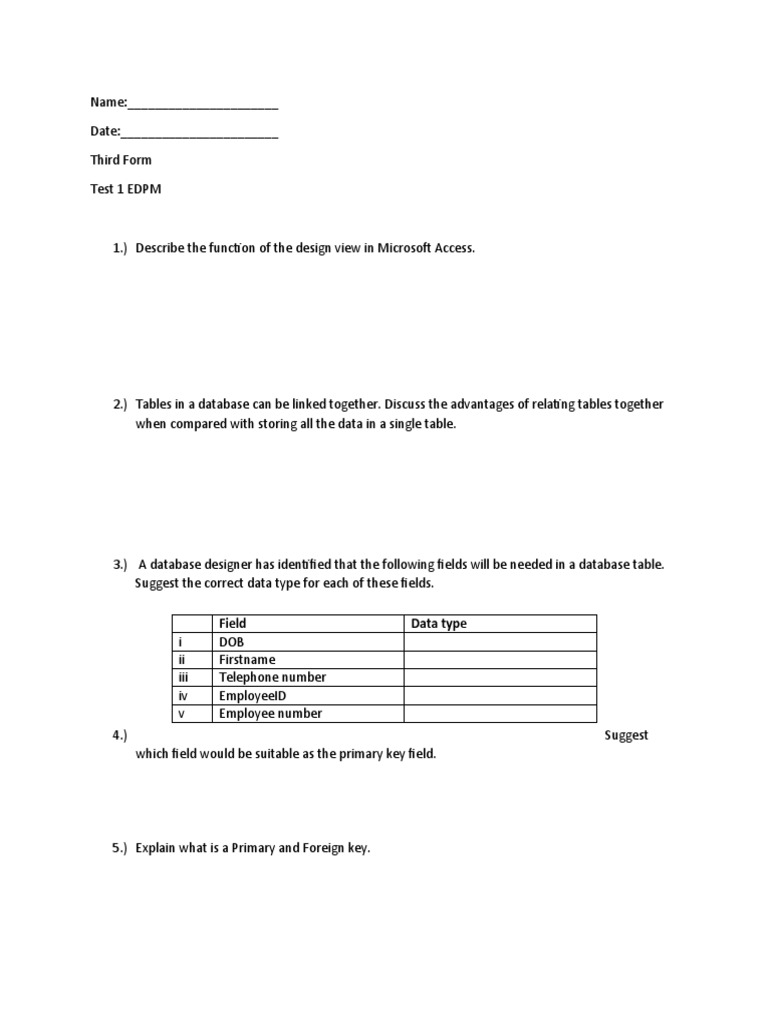 Field Data Type | PDF