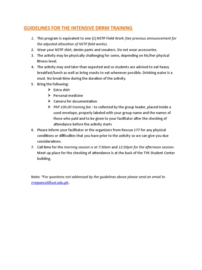 Intensive DRRM Training Guide | PDF
