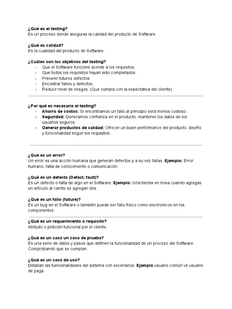 ¿Qué Es El Testing de Software? | PDF | Pruebas de software | Software