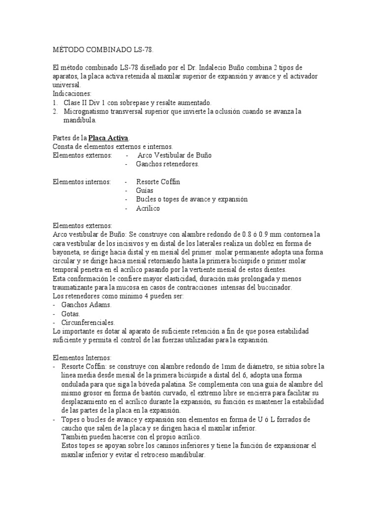 Método Combinado LS-78 Ortodoncia | PDF | Naturaleza