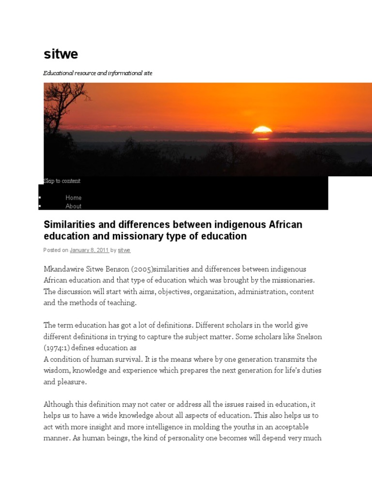 Indigenous African Education and Mission | PDF | Society | Missionary