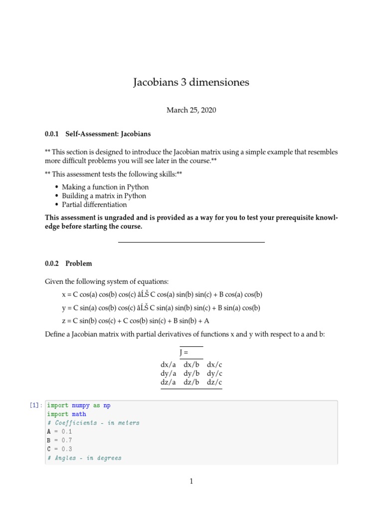 Jacobians 3 Dimensiones | PDF | Sine | Trigonometric Functions
