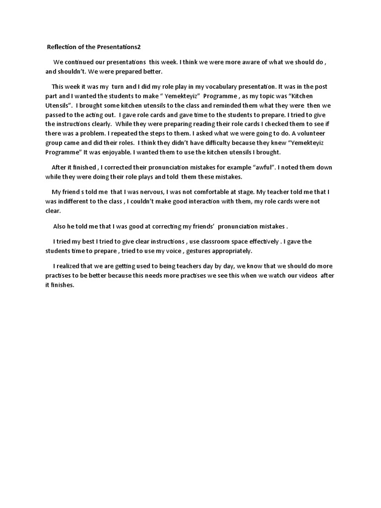 Reflection of The Presentations 2 | PDF