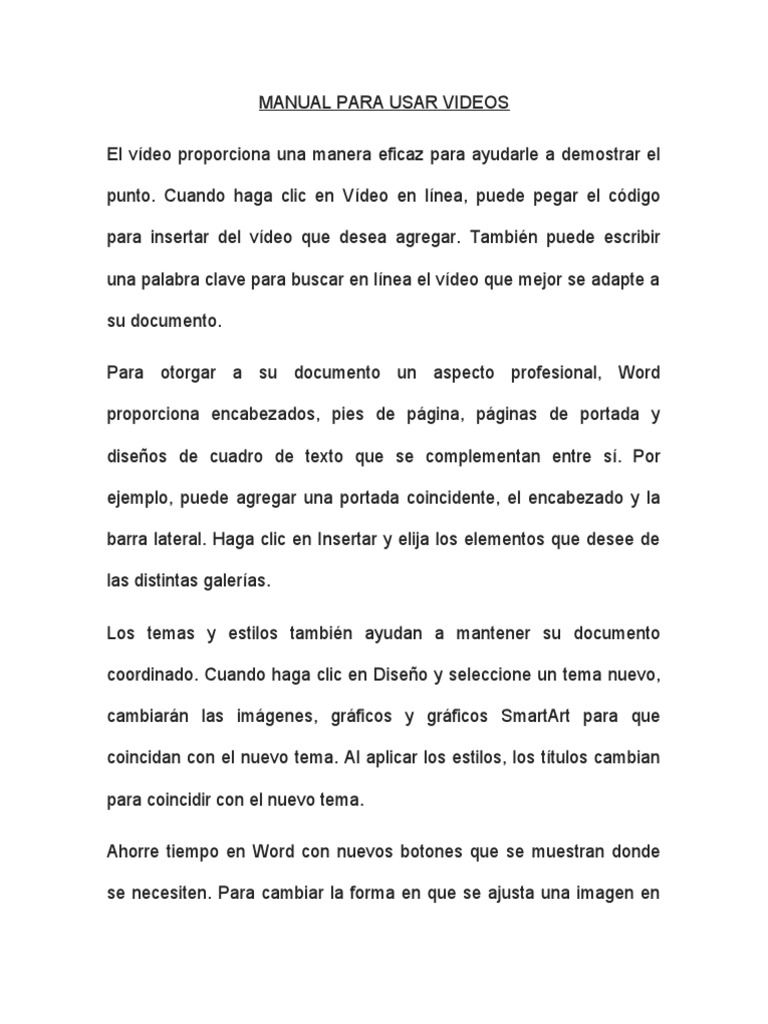 Manual para Usar Videos | PDF | Crecimiento personal y profesional | Arte