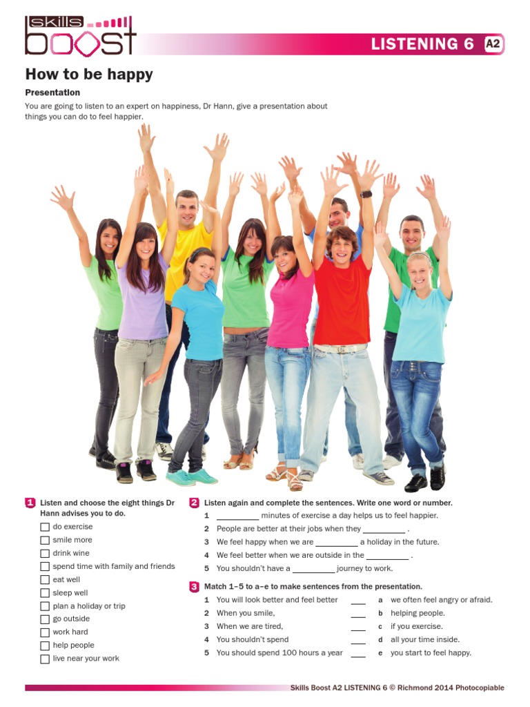 A2 Listening: Tips for Happiness | PDF