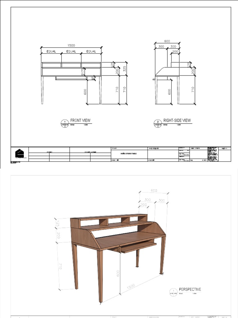 Home Studio Desk Construction Details