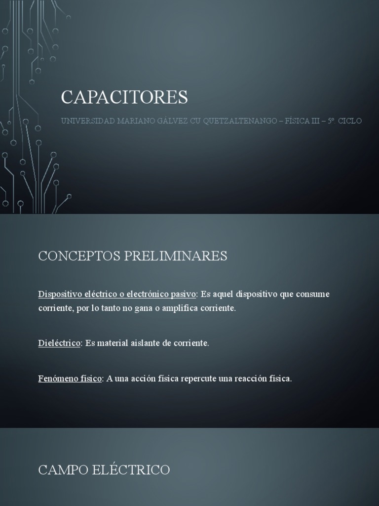 Capacitores: Tipos y Cálculos Esenciales | PDF | Condensador | Aislador ...