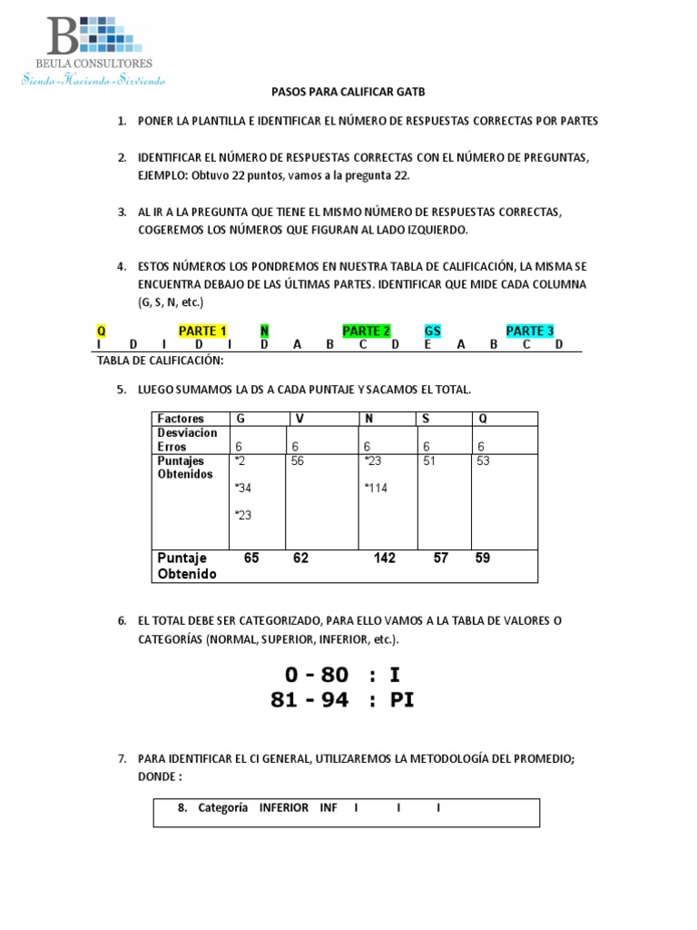 Pasos para Calificar Gatb | PDF