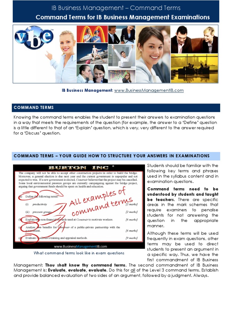 Ib Business Management - Command Terms PDF | PDF | Question | Test ...