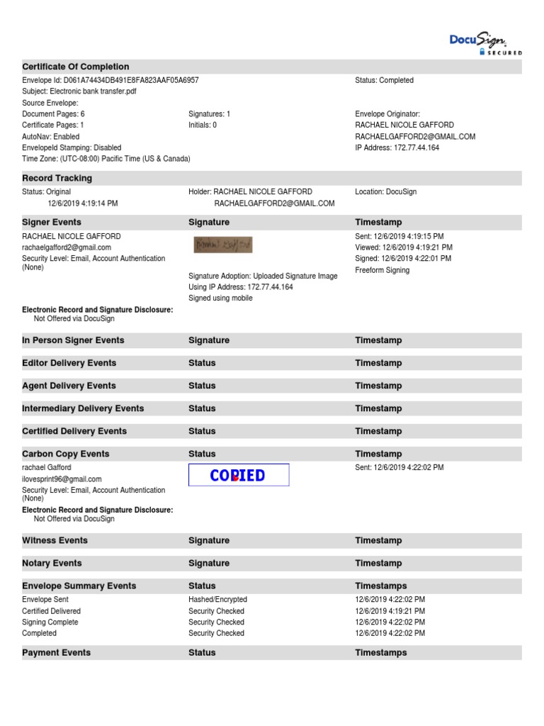 Electronic Record and Signature Disclosure | PDF | Signature | Security ...