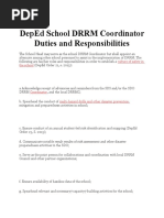 School DRRM Team Organization | PDF | Risk Management | Search And Rescue
