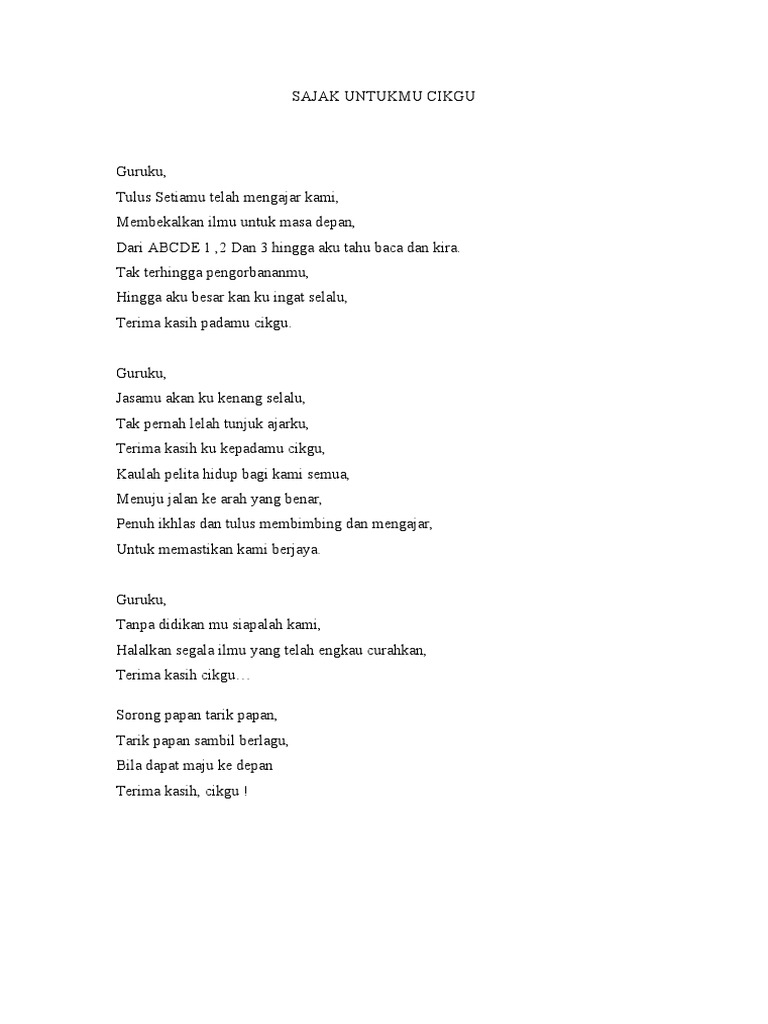 Sajak Guru | PDF